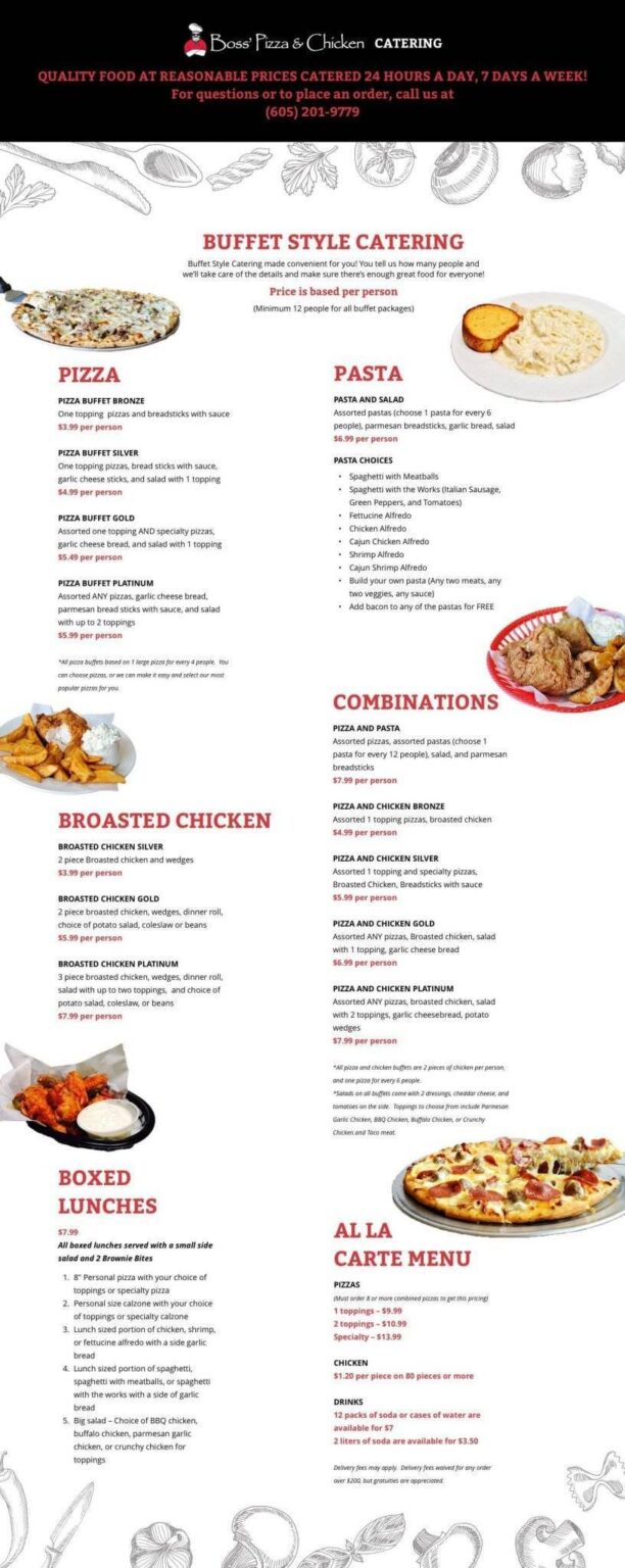 Boss’ Pizza & Chicken Menu | Boss' Pizza & Chicken