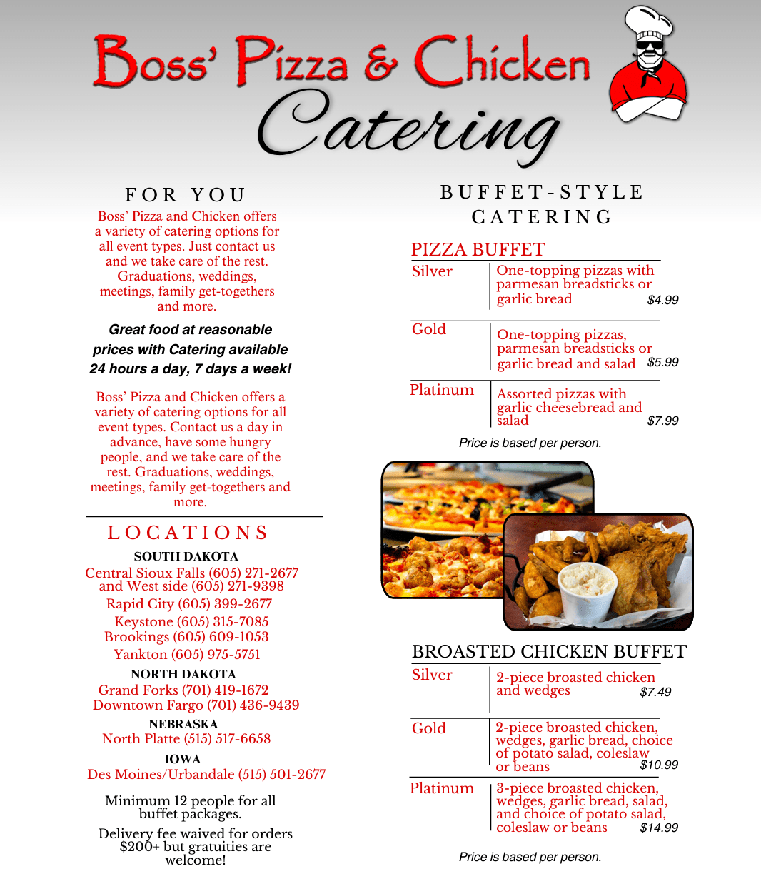 BossCatering pg1 | Boss' Pizza & Chicken