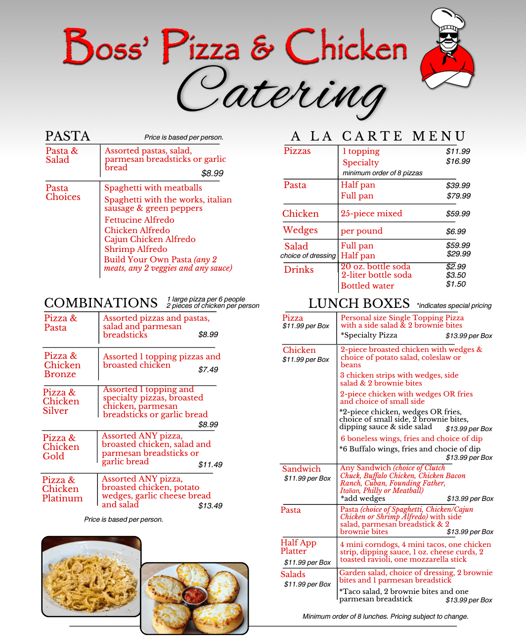 BossCatering pg2 | Boss' Pizza & Chicken